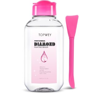 diamond painting sealer, topwey diamond painting adhesive with applicator helps retain your diamond sparkle，also applicable to puzzles for adults(125ml 4.4 fl oz)