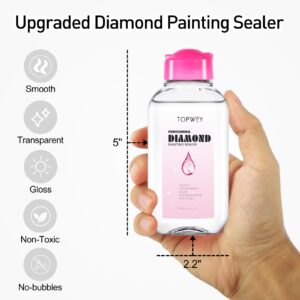 Diamond Painting Sealer, Topwey Diamond Painting Adhesive with Applicator Helps retain Your Diamond Sparkle，Also Applicable to Puzzles for Adults(125ML 4.4 Fl Oz)