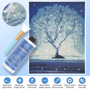 VansyLife Updated Diamond Painting Sealer 2 Pack 500ML with Silicone Brush, 5D Diamond Painting Glue Accessories Permanent Hold & Shine Effect for Diamond Painting and Jigsaw Puzzles (17.6 OZ)