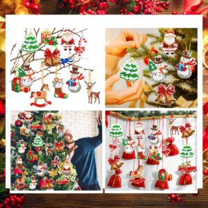 Ferraycle 12 Pieces Christmas Diamond Painting Kits 5D DIY Diamond Painting Keychain Christmas Hanging Diamond Art Kits Diamond Art Christmas Ornaments for Kids Crafts Family Decor (Classic Style)