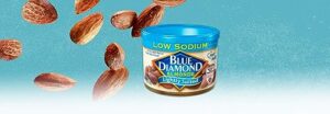 blue diamond almonds, lightly salted, low sodium, 6 ounce