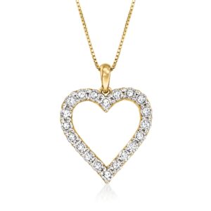 ross-simons 0.30 ct. t.w. diamond heart pendant necklace