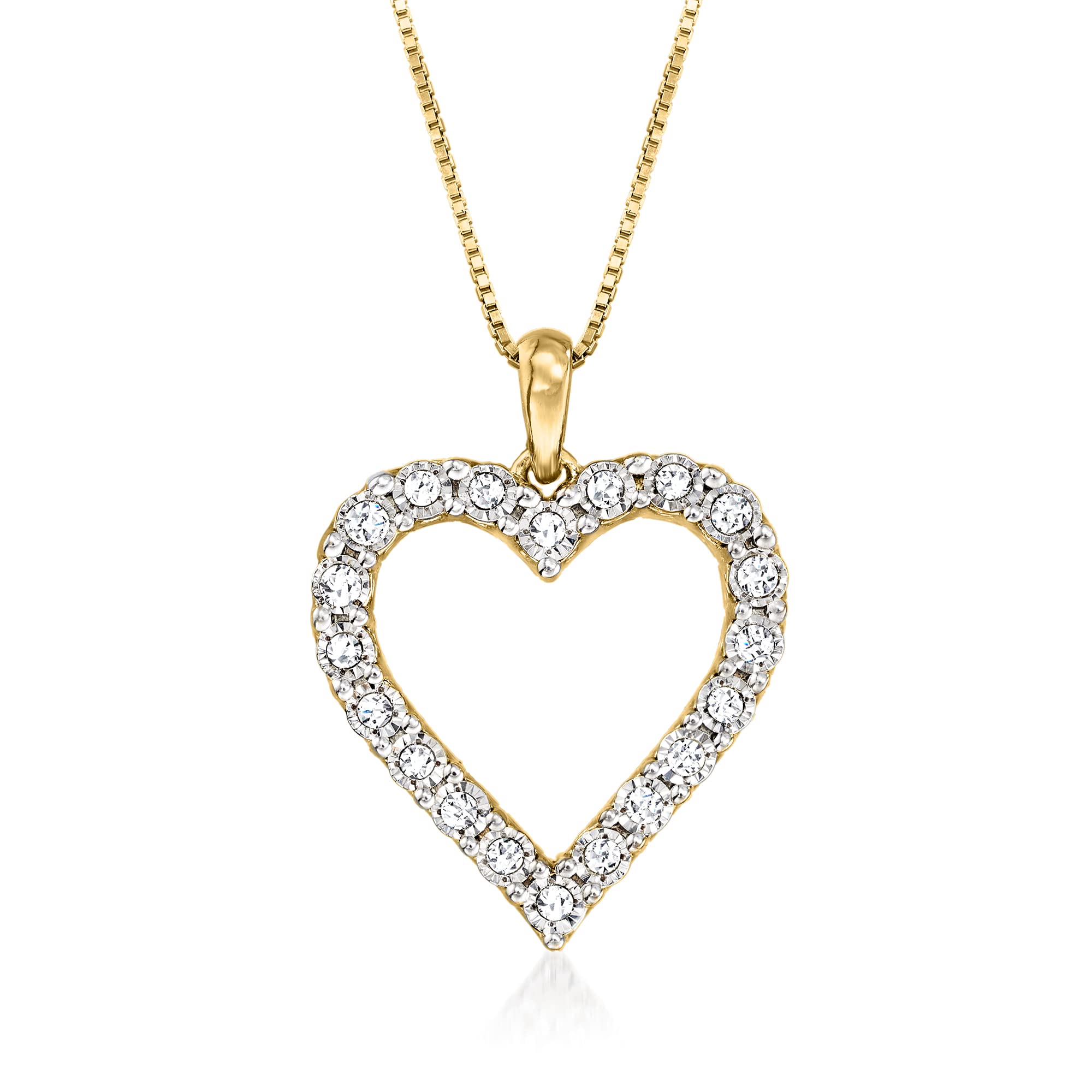 Ross-Simons 0.30 ct. t.w. Diamond Heart Pendant Necklace