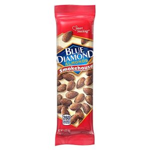 blue diamond almonds, smokehouse flavored snack nuts, single serve bags (1.5 oz. tubes, pack of 12)