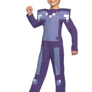 Disguise Minecraft Costume, Enchanted Diamond Armor Outfit for Kids, Minecraft Costume Halloween, Large (10-12)