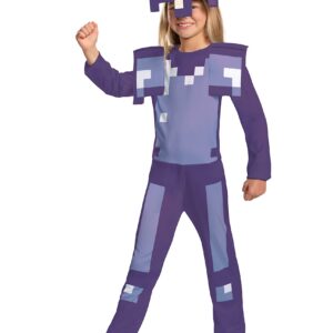 Disguise Minecraft Costume, Enchanted Diamond Armor Outfit for Kids, Minecraft Costume Halloween, Large (10-12)