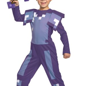 Disguise Minecraft Costume, Enchanted Diamond Armor Outfit for Kids, Minecraft Costume Halloween, Large (10-12)