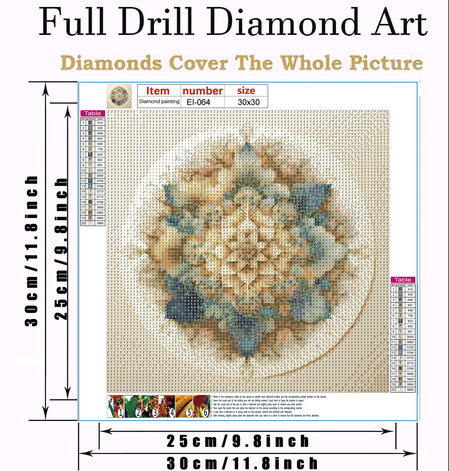 EIBEILI Diamond Painting Kits for Adults, Mandala DIY 5D Diamond Art Kits for Kids Diamond Dots for Adults Clearance Full Drill Crystal Craft Kits for Home Wall Decor Gifts 11.8x11.8 inch