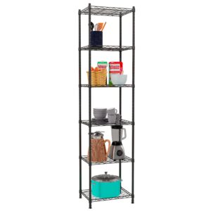 zhazhadi 6 tier adjustable spacing storage shelf metal storage rack wire shelving unit storage shelves metal 792lbs capacity 17" l x 13" w x 70" h for pantry closet kitchen laundry black