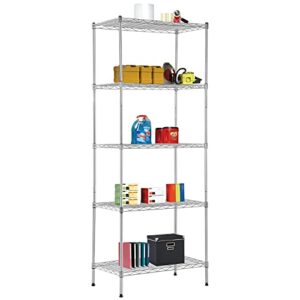 wire shelving unit metal shelf organizer heavy duty wire rack storage unit rack utility for bathroom office kitchen (chrome, 14" d x 24" w x 60" h)