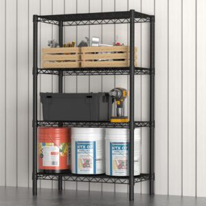 SINGAYE 4 Shelves Wire Storage Shelf 1400LBS Heavy Duty Storage Shelving Unit,Metal Organizer Wire Rack 36" W x 18" Dx 59" H Black