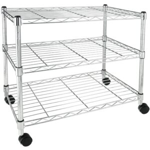 yssoa 3-tier heavy duty storage shelving unit,chrome,23l x 13w x 20h inch