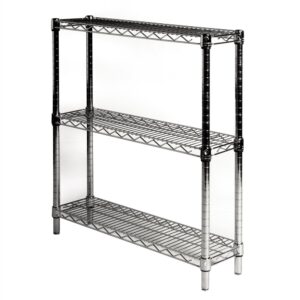 shelving inc. 8" d x 30" w chrome wire shelving with 3 tier shelves, weight capacity 800lbs per shelf