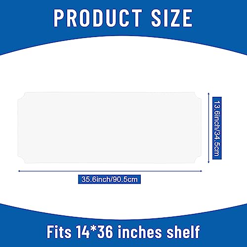 Frienda Set of 10 Wire Shelf Liner Heavy Duty Shelf Liners Packed Flat for Wire Shelving, Waterproof Non Adhesive Plastic Mat for Metal Rack Kitchen Shelves, Shoe Rack(Clear, 14 x 36 Inch)