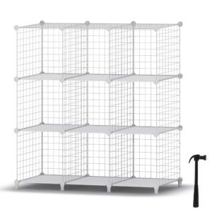 homidec wire cube storage, storage shelves 9 cube bookshelf bookcase closet organizer and storage, wire storage shelves multi-use diy storage cube shelf for books, toys, clothes, tools