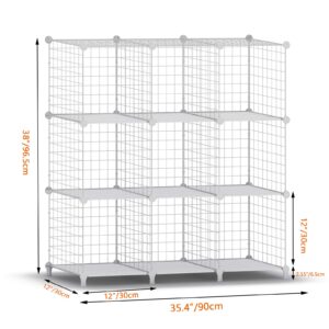 HOMIDEC Wire Cube Storage, Storage Shelves 9 Cube Bookshelf Bookcase Closet Organizer and Storage, Wire Storage Shelves Multi-Use DIY Storage Cube Shelf for Books, Toys, Clothes, Tools