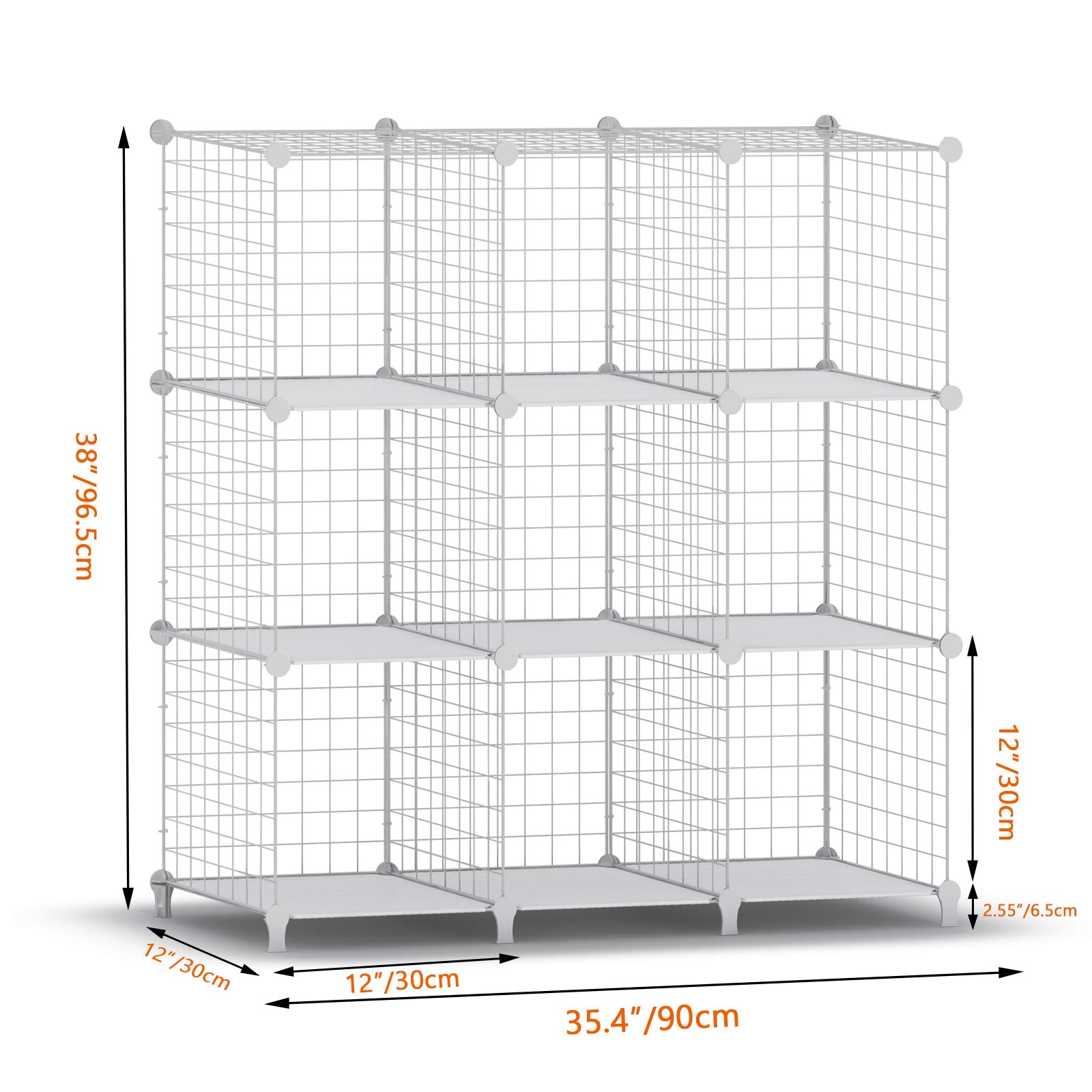 HOMIDEC Wire Cube Storage, Storage Shelves 9 Cube Bookshelf Bookcase Closet Organizer and Storage, Wire Storage Shelves Multi-Use DIY Storage Cube Shelf for Books, Toys, Clothes, Tools