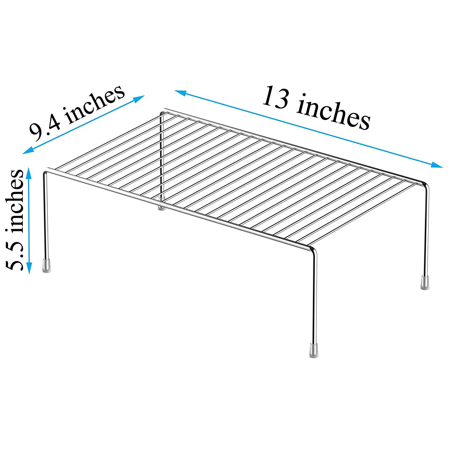 GEDLIRE Kitchen Cabinet Shelf Organizer Set of 4, Medium (13 x 9.4 inch) Metal Wire Pantry Storage Shelves, Dish Plate Racks for Cabinets, Freezer, Counter, Cupboard Organizers and Storage, Chrome