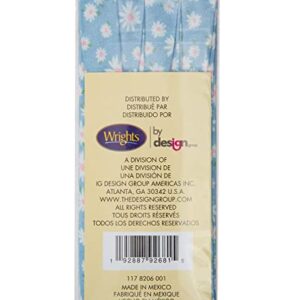 Wrights Extra Wide 1/2 Inch Double Fold Bias Tape for Quilting and Sewing, 27 Total Yards, White/Blue 9 Piece