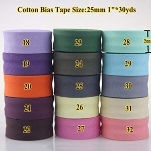 Mangocore Cotton Bias bindnig Tape,Size: 25mm, Width:1",2.5cm,30yds, DIY Garment Accessories wholesales (White)