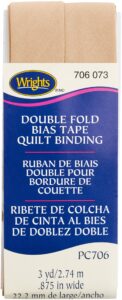 wrights tan double fold quilt binding 7/8" x3yd