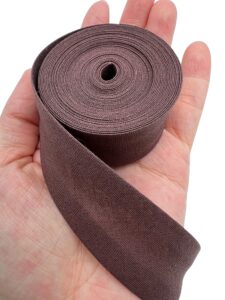 pepperlonely 5 yards 25mm (1 inch) 100% cotton single fold bias type bias binding for sewing and hemming ribbon - dark brown