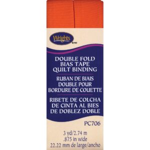 wrights products double fold quilt binding 7/8" x3yd, orange