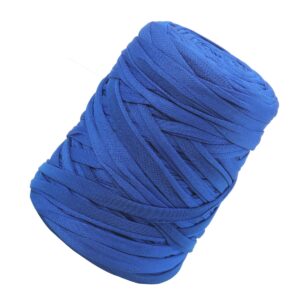 t-shirt yarn 130 yards knitting yarn fabric crochet cloth solid color tshirt yarn for crocheting beginners diy hand craft bag blanket cushion projects (klein blue)