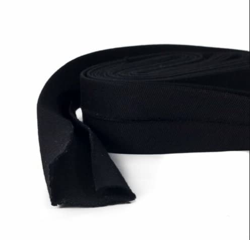 Lakesstory Wide Single Fold Bias Tape Hem Facing - 3 Yds. x 7/8" Black Binds Straight or Curved Edges on Seams and Hems