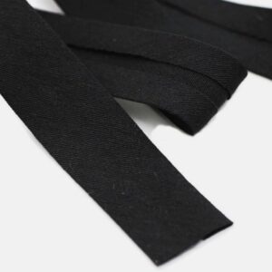 Lakesstory Wide Single Fold Bias Tape Hem Facing - 3 Yds. x 7/8" Black Binds Straight or Curved Edges on Seams and Hems