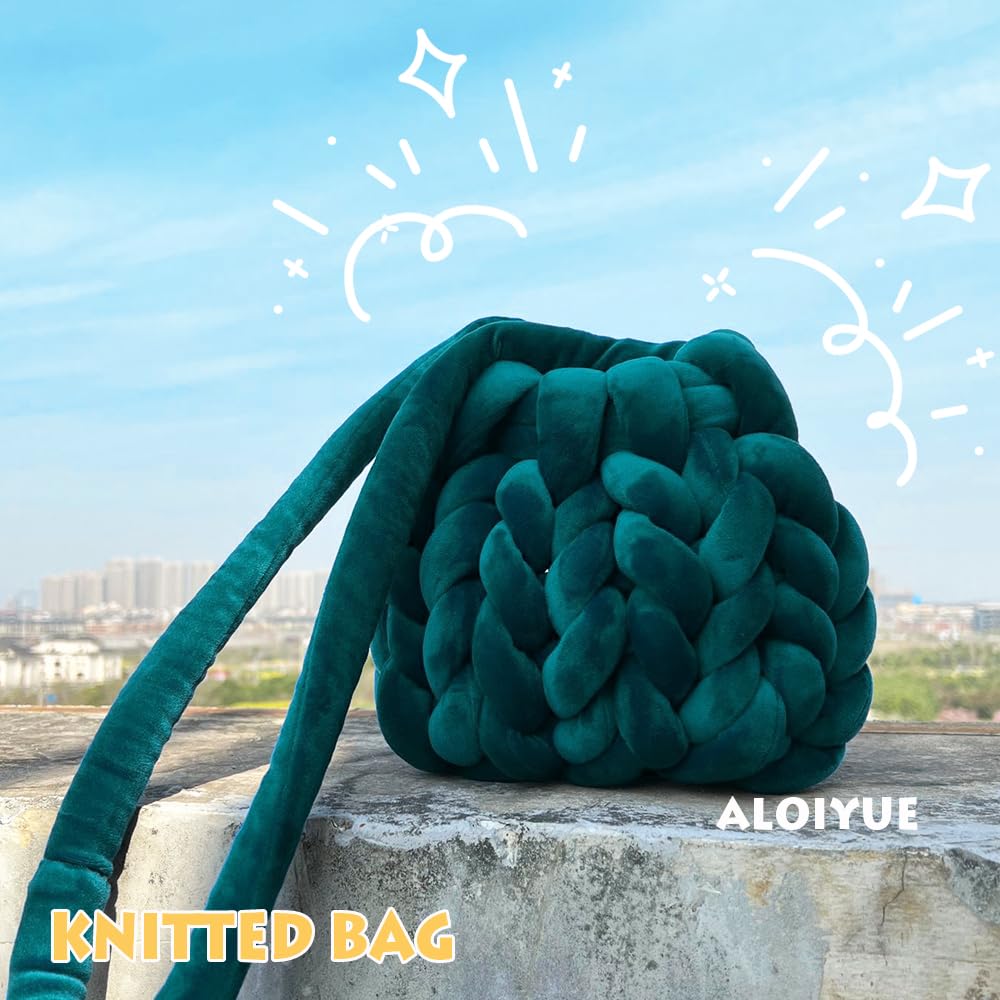 Aloiyue Chunky Blanket Yarn Dark Green 1lbs,Super Bulky Velvet Thick Big Arm Knitting Cotton Yarn for Crocheting DIY Throw Blanket, 1.1lbs/17.6oz/22yards