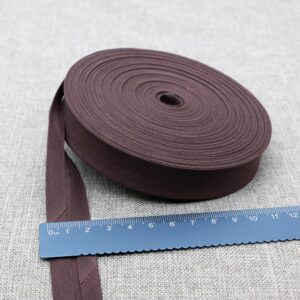 cotton bias binding tape 3/4 inch wide single fold 37 colors 20mm finished size 3/8 inch (dark brown, 25 yard)