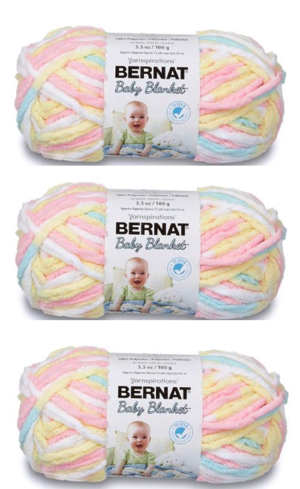 Bernat Baby Blanket Yarn (3-Pack) Pitter Patter 161103-03616