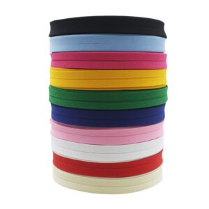 iubufigo 12mm 1/2" single fold bias tape bias binding for sewing solid color 100% polyester