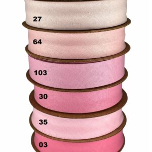 Hobby Trendy0 Cotton Bias Binding Tape (Single Fold) 20mm-13/16inch (10meters-10.93yards) for Sewing, Seaming, Binding, Hemming, Piping, Quilting (30-Rose Pink)