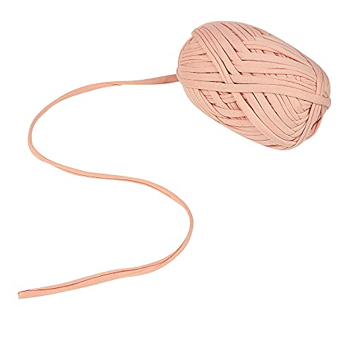 3 Skein M-S Thick Knitting Yarn, Elastic Fabric Cloth T Shirt Yarn, Spaghetti Yarn for Hand DIY Bag Blanket Cushion Crocheting Projects, 3.3 Oz × 3, 30 Yard × 3(Jade Pink)