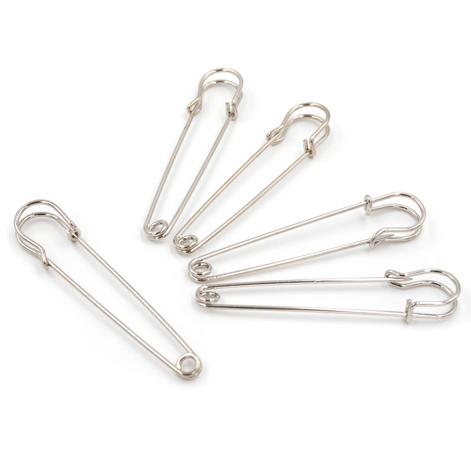 Honbay 20PCS 3Inch Heavy Duty Extra Large Safety Pins for Blankets, Skirts, Kilts, Crafts (Silver)