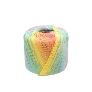 heallily 1 roll 133m color yarn segment soft yarn dyed gradient cotton yarn skeins hat shawl line material for hand knitting diy sweater blanket costume (light rainbow)