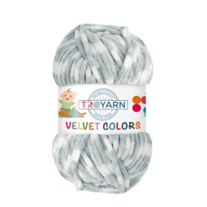 troyarn velvet colors chenille baby blanket yarn amigurumi yarn for crocheting and knitting super bulky 100 gr (131 yds) (10232)