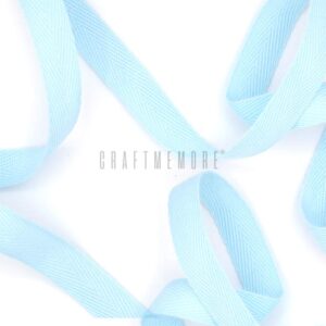 CRAFTMEMORE 3/4 Inch Twill Tape Fabric Ribbons Webbing Herringbone Twill Bias Binding Tape for Clothes Sewing Craft Trim Lace 36 Yards (MP11 Sky Blue)