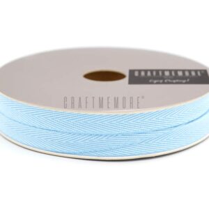 CRAFTMEMORE 3/4 Inch Twill Tape Fabric Ribbons Webbing Herringbone Twill Bias Binding Tape for Clothes Sewing Craft Trim Lace 36 Yards (MP11 Sky Blue)