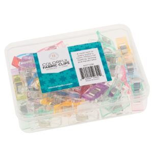 Missouri Star Quilting and Sewing Clips 50pk - Plastic 1” Fabric Clips in Storage Box - Quilting Supplies for Seam Binding and Blanket Making