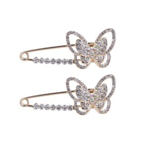 mystart 2 pieces alloy rhinstone butterfly safety pins jewelry brooch pins for blankets scarves sweater