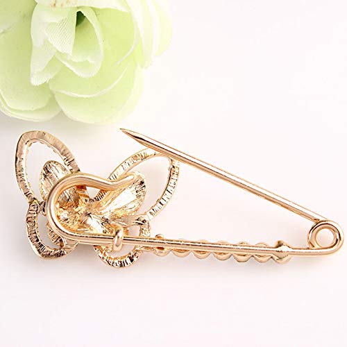 Mystart 2 Pieces Alloy Rhinstone Butterfly Safety Pins Jewelry Brooch Pins for Blankets Scarves Sweater