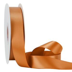 HUIHUANG Burnt Orange Ribbon 1 inch Double-Faced Satin Ribbon 50 Yards Orange Silk Satin Ribbon for Fall Wedding, Gift Wrapping, Flower Bouquet, Invitations, Holiday Decor, Hairs, Bows Making