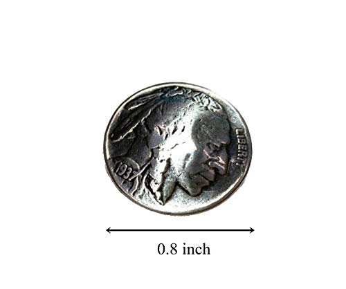 Toxic Jungle 2 Pieces 4/5 inch (21mm) Indian Head Nickel Classic Screw Post Decorative Nickel Concho, Ornament for Leathercraft Saddle/Belt/Saddle Blanket/Hats/Wallet, Antiqued Silver