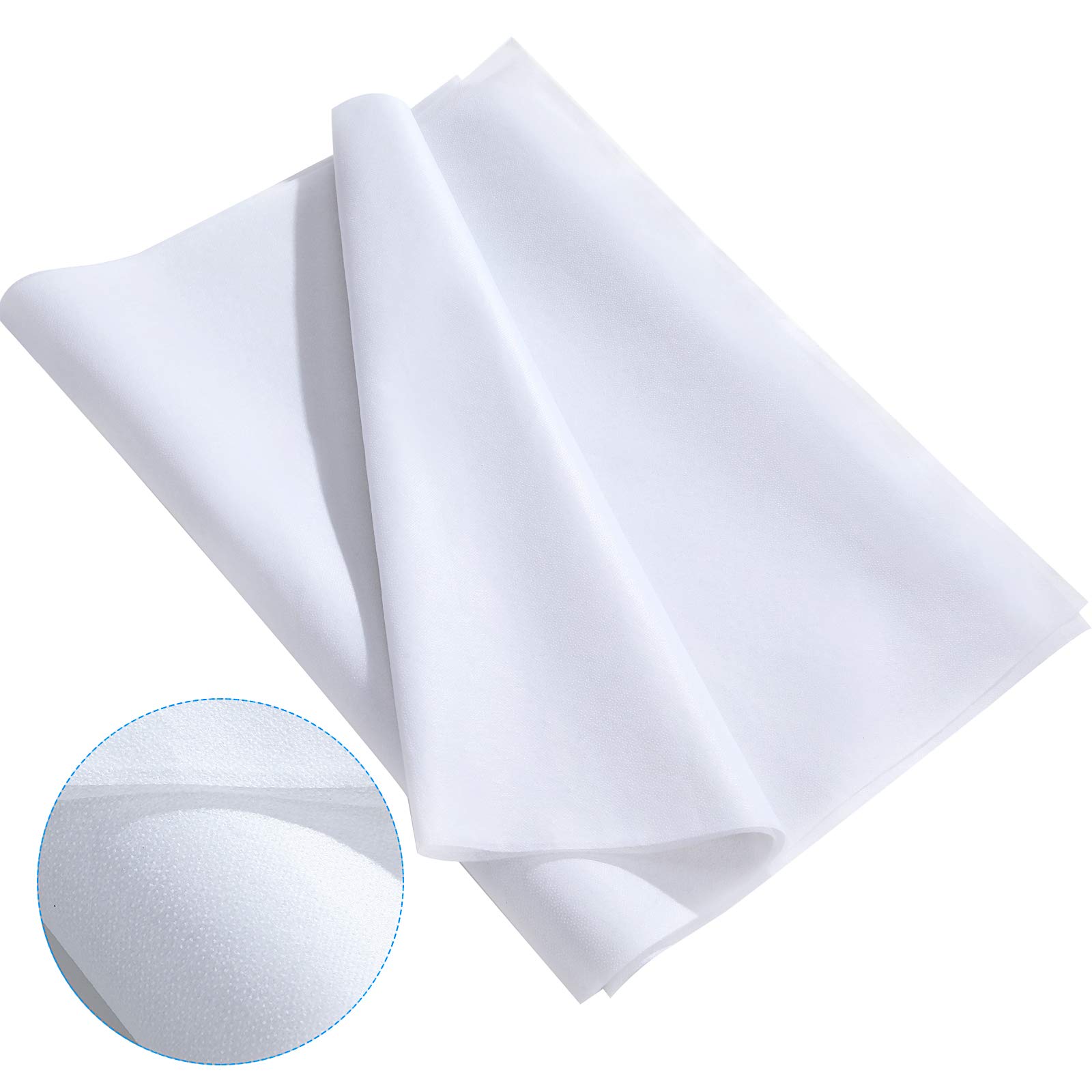 3 Pieces Fusible Interfacing Non-Woven Lightweight Polyester Interfacing (White, 20 Inch x 3 Yards)