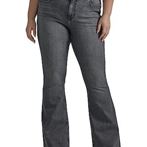 Lee Women's Plus Size Legendary Mid Rise Flare Jean, Blurred Darks