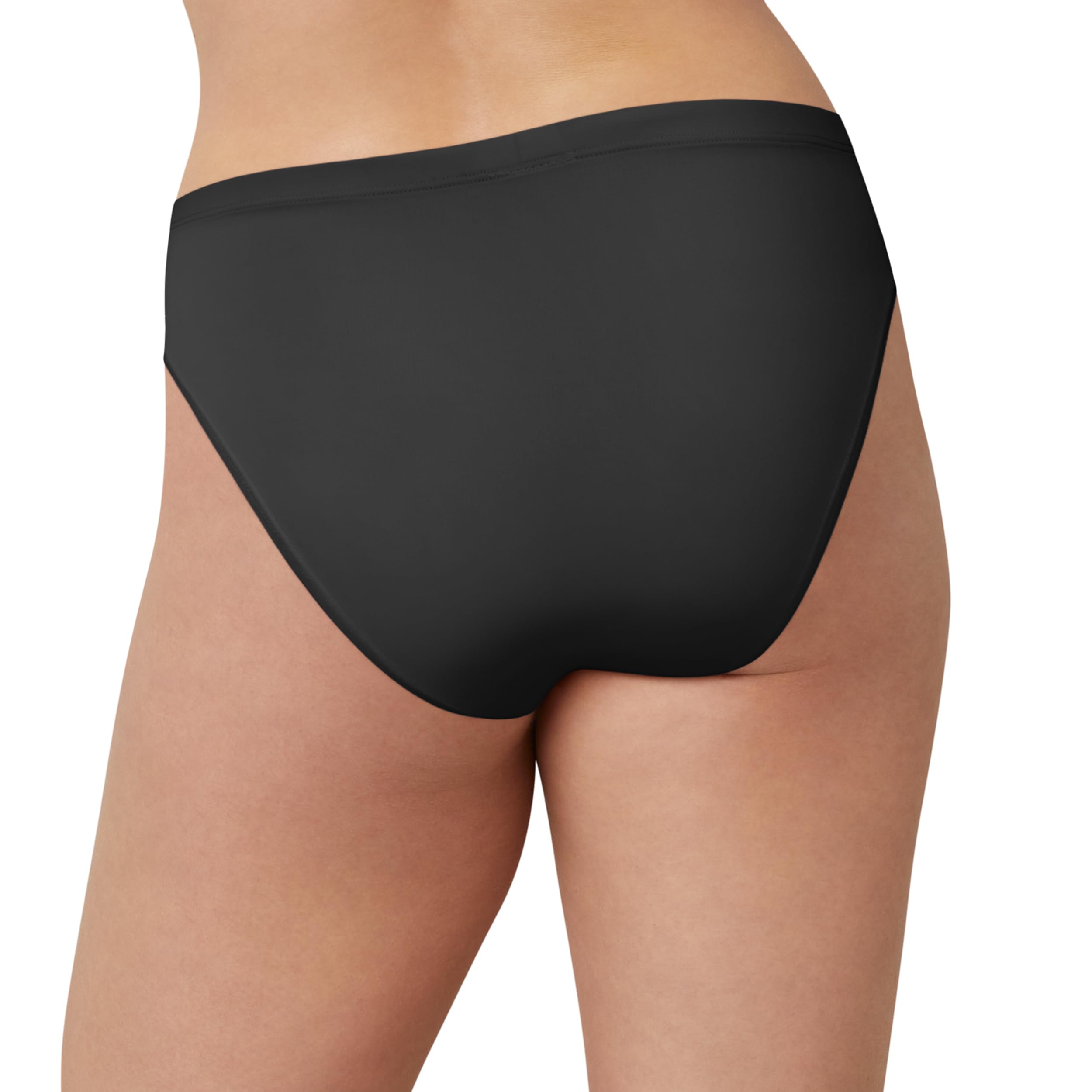 Maidenform Women's Hi-Cut Underwear, Barely There Invisible Look High-Waisted Panty, 3-Pack, Black/Black/Black