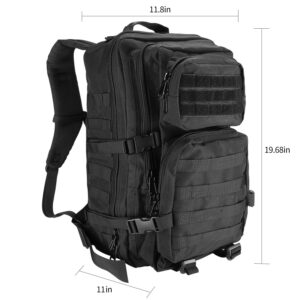 ProCase Tactical Backpack Bag 40L Large 3 Day Military Army Outdoor Assault Pack Rucksacks Carry Bag Backpacks -Black